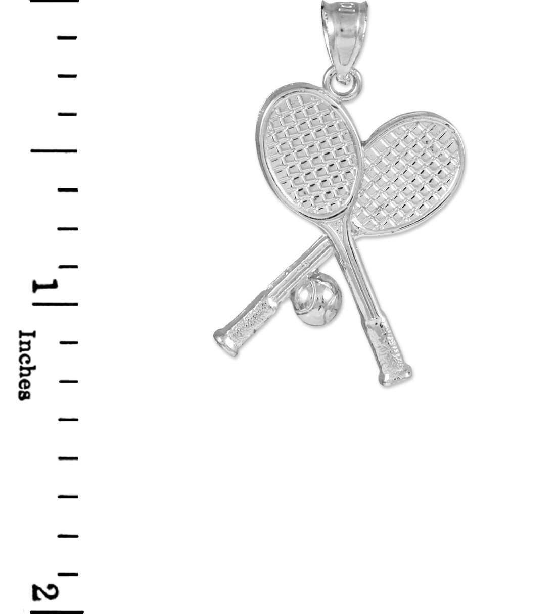 Fine .925 Sterling Silver Tennis Racquets and Ball Sports Charm Pendant