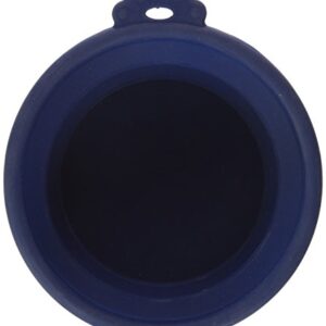 Petmate 23367 Silicone Round 1.5-Cup Travel Bowl for Pets, Navy Blue