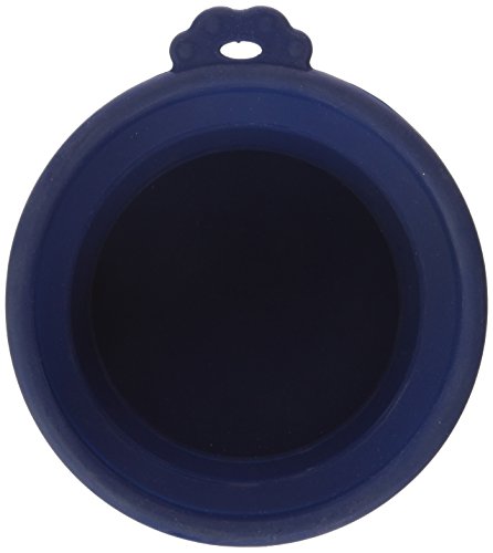 Petmate 23367 Silicone Round 1.5-Cup Travel Bowl for Pets, Navy Blue