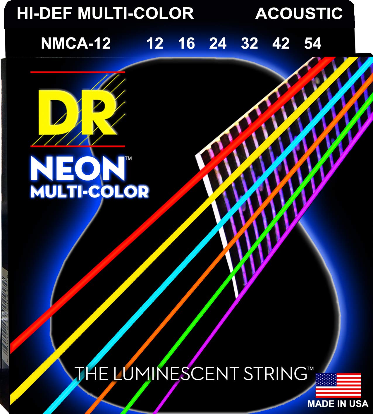 DR Strings HI-DEF NEON Acoustic Guitar Strings (NMCA-12)