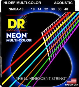 dr strings hi-def neon acoustic guitar strings (nmca-10)