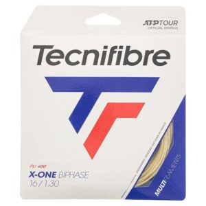 tecnifibre x-one biphase (16-1.30mm) string set (natural)