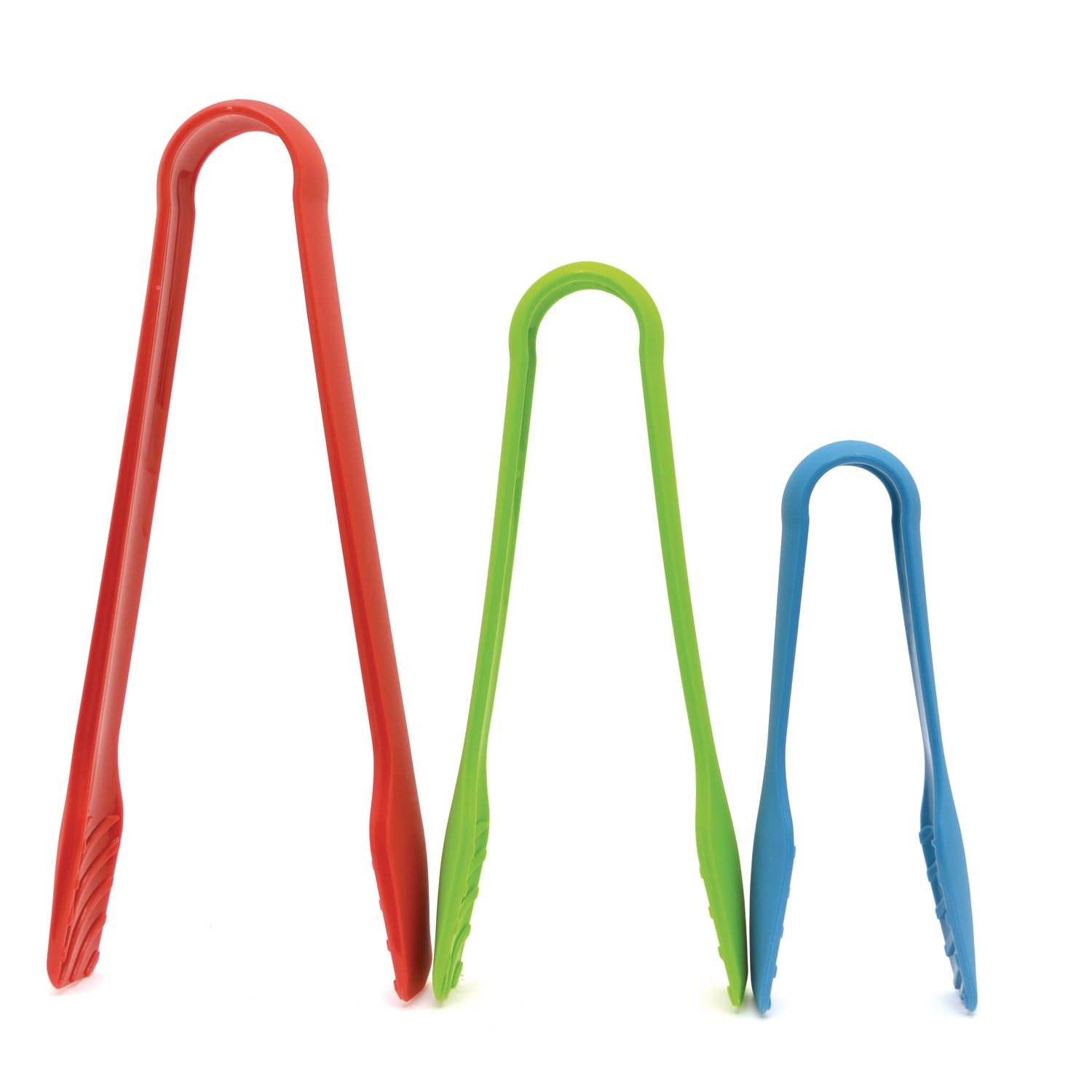 Starfrit Set of 3 Snap Fit Tongs, Red/Green/Blue