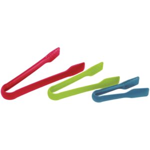 Starfrit Set of 3 Snap Fit Tongs, Red/Green/Blue