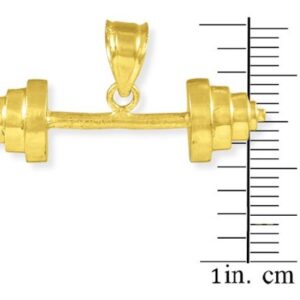 14k Gold Weightlifting Barbell Sports Pendant