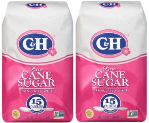 c&h premium pure cane granulated sugar, 4 lb bag (pack of 2)