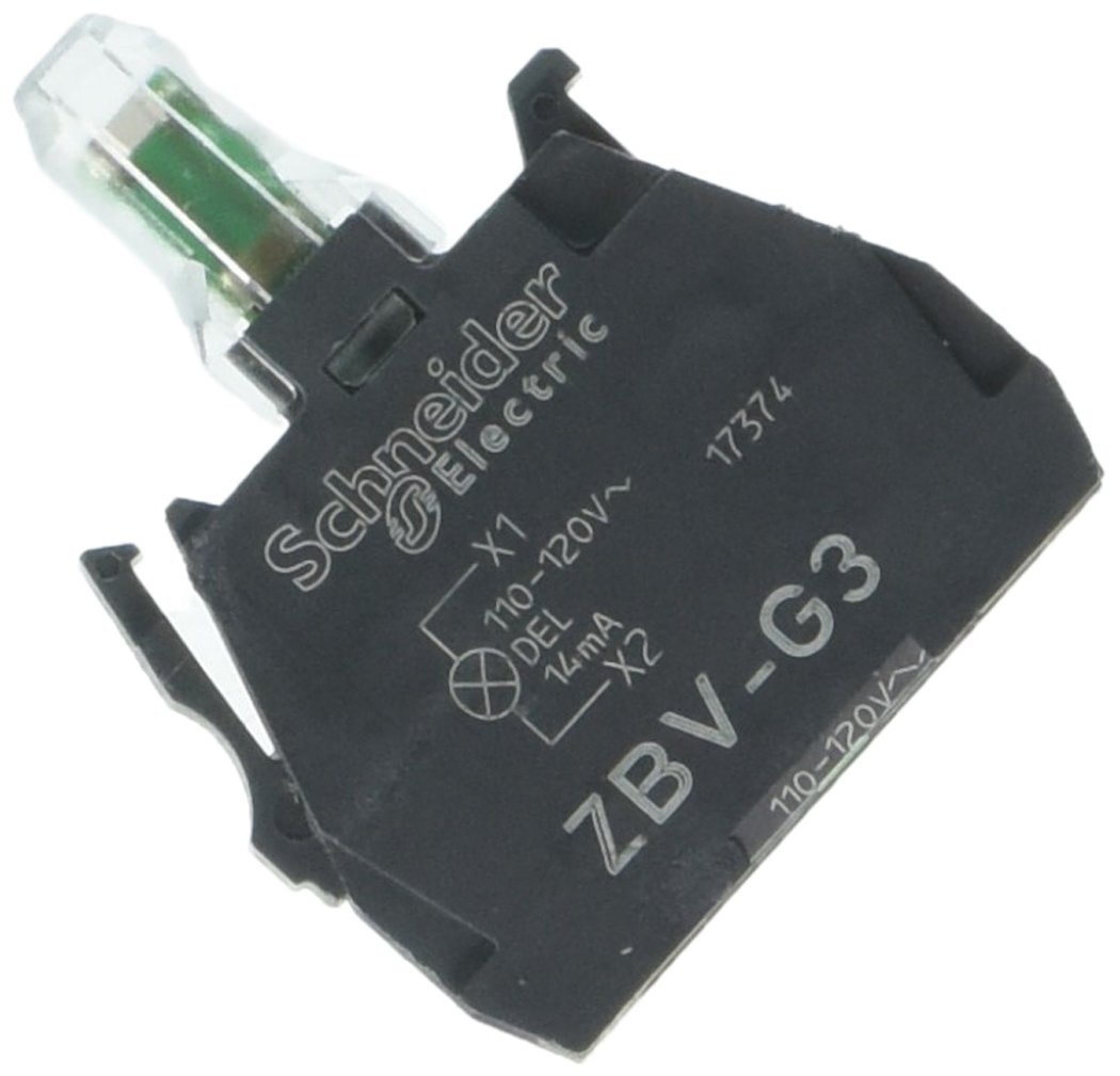 SCHNEIDER ELECTRIC ZBVG3 Push Button Light Module 22Mm 110-120-Vac X B4, Black