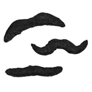 rhode island novelty 3.5 inch mustache set, one pack of 3