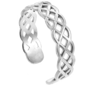 14k white gold trinity knot adjustable celtic toe ring