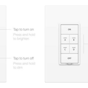 Insteon Smart Dimmer 6-Button Keypad, KeypadLinc in-Wall Controller, 2334-232 (White) - Insteon Hub Required for Voice Control with Alexa & Google Assistant