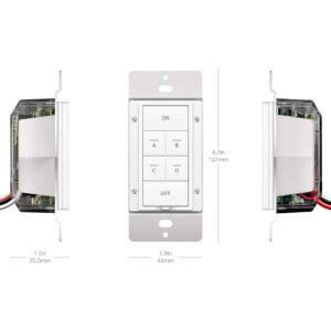 Insteon Smart Dimmer 6-Button Keypad, KeypadLinc in-Wall Controller, 2334-232 (White) - Insteon Hub Required for Voice Control with Alexa & Google Assistant