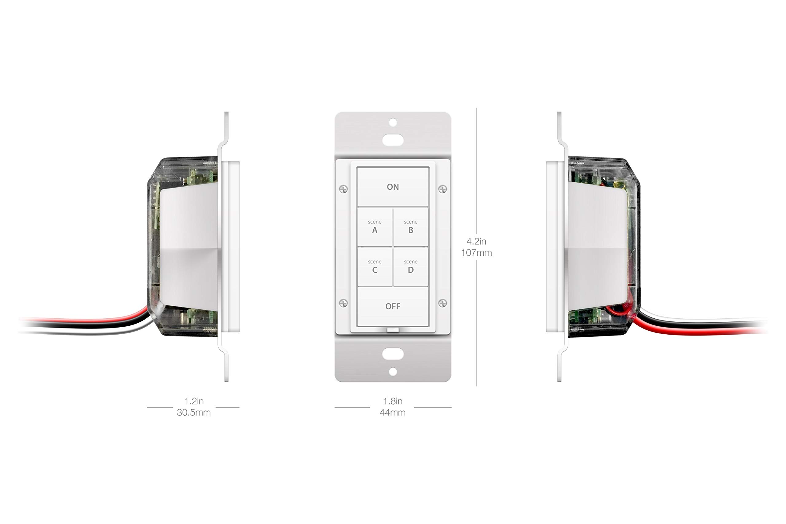 Insteon Smart Dimmer 6-Button Keypad, KeypadLinc in-Wall Controller, 2334-232 (White) - Insteon Hub Required for Voice Control with Alexa & Google Assistant