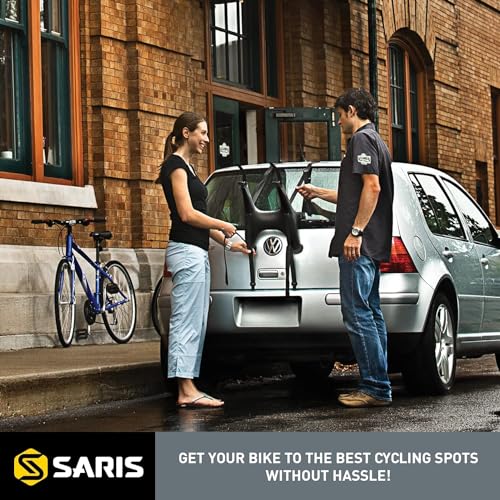 Saris Solo 1-Bike Trunk Rack - Zero Adjustments, Easy Install, 100% Recyclable Plastic Frame and Non-Rusting Material, Compact Solo Trunk Mounted Bicycle Rack