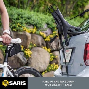 Saris Solo 1-Bike Trunk Rack - Zero Adjustments, Easy Install, 100% Recyclable Plastic Frame and Non-Rusting Material, Compact Solo Trunk Mounted Bicycle Rack