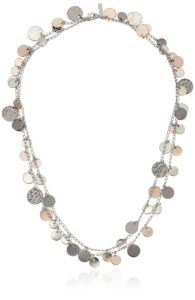 nine west "classics" tri tone strand necklace, 42"