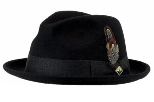 stacy adams men's wool felt pinch front fedora hat black