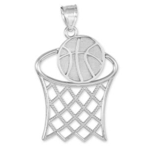 925 sterling silver basketball hoop sports charm pendant