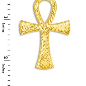 Fine 10k Yellow Gold Egyptian Ankh Cross Gold Pendant