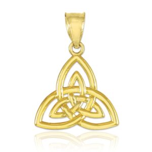 10k gold celtic knot charm triquetra pendant