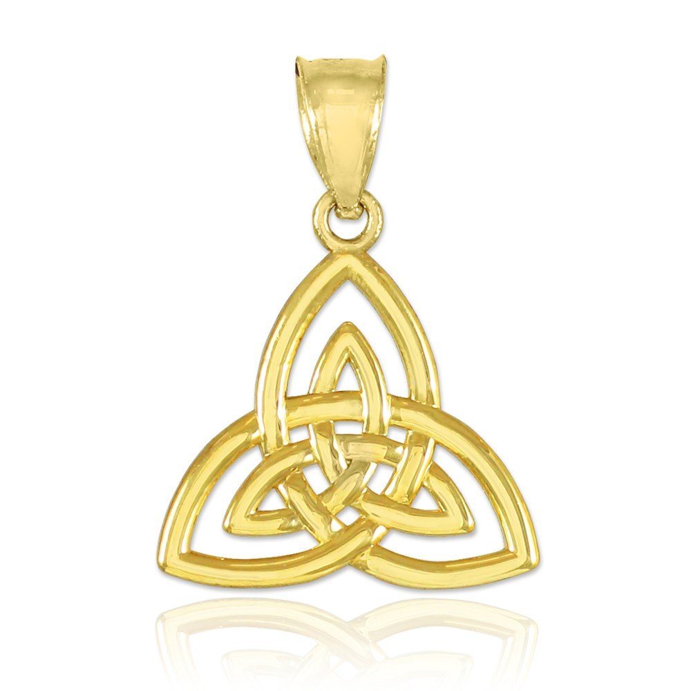 14k Gold Celtic Knot Charm Triquetra Pendant