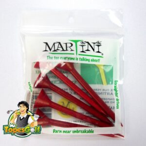 J & M Martini Golf Tees 3 1/4" - 5 Pack (Red)