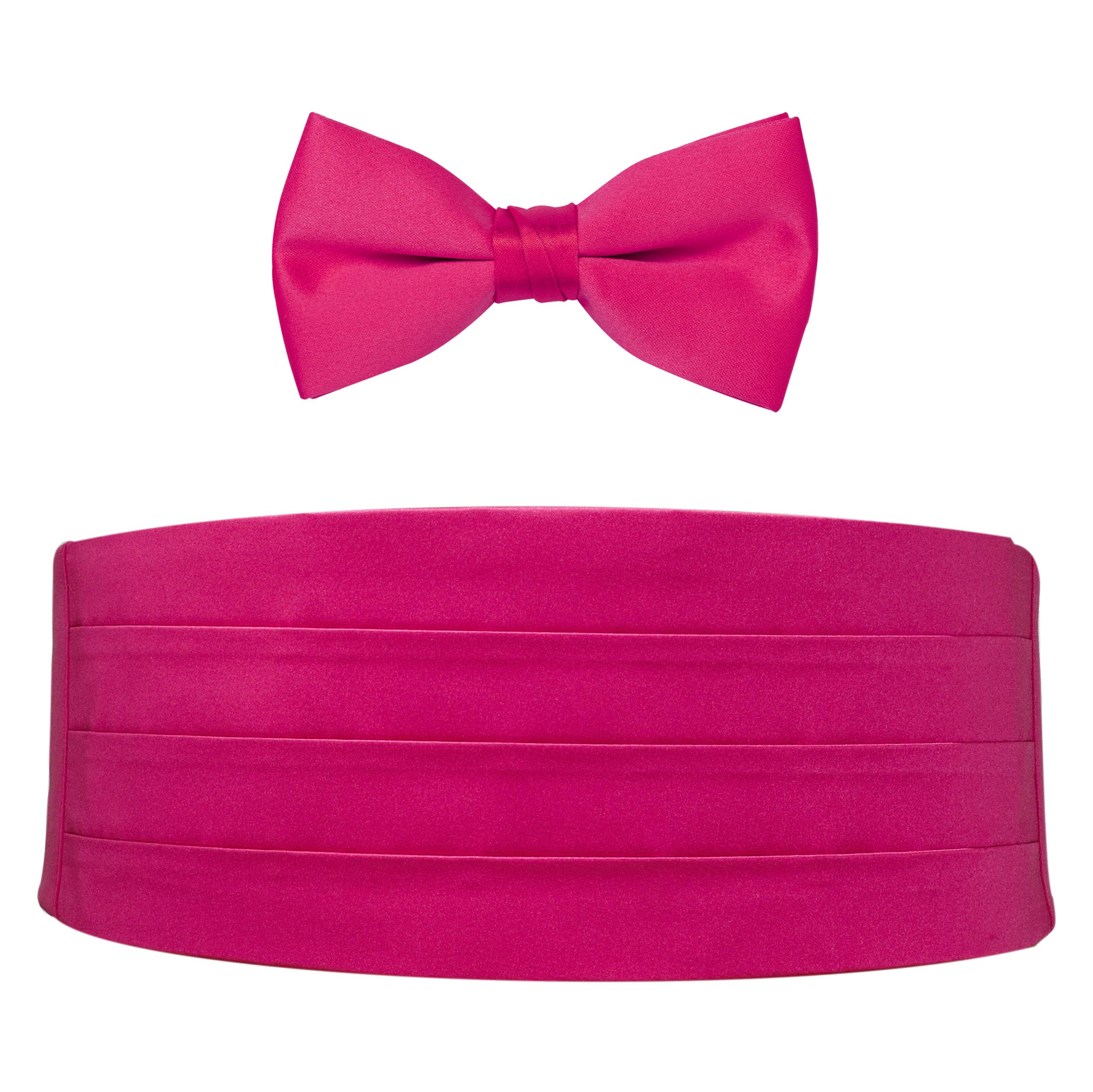 Poly Satin Bow Tie and Cummerbund Set (Hot Pink)