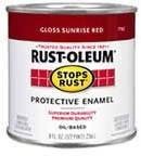 rustoleum stops rust 7762-730 1/2 pint gloss sunrise red oil based protective enamel