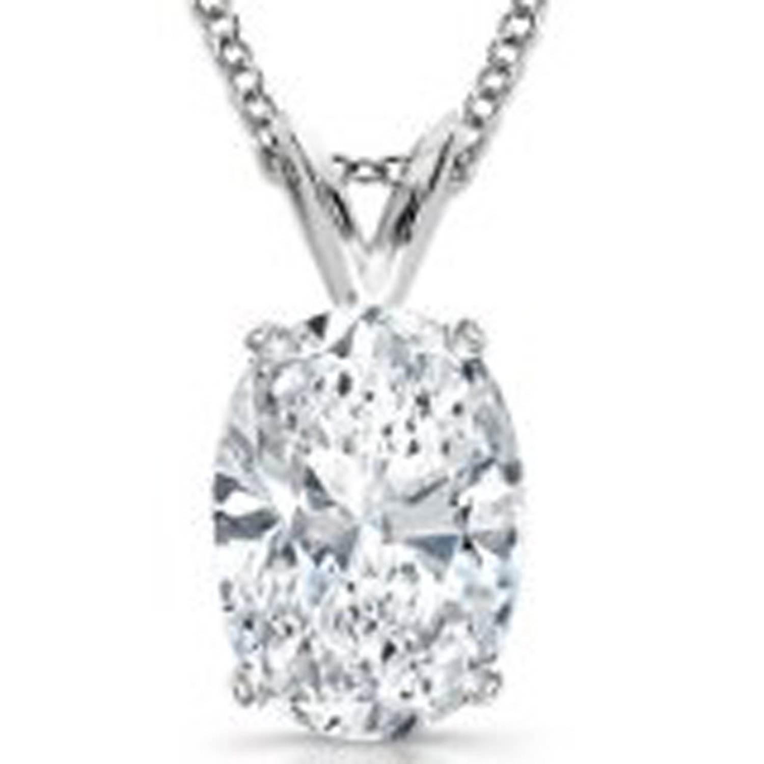 Fantom Jewelry 925 Sterling Silver Solitaire 4.00 Carat Cubic Zirconia Pendant.