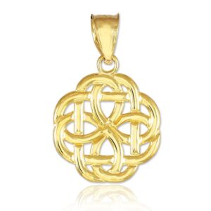 10k gold triquetra celtic trinity charm pendant