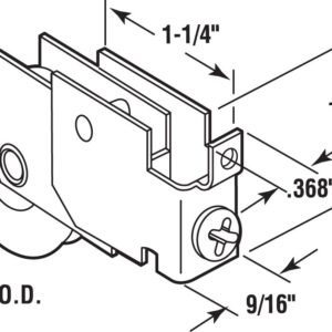 Prime-Line D 1773 1-1/4 In. Steel F-Tab Style Roller with Ball Bearing (Single Pack)