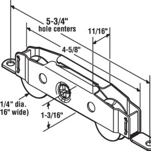 Prime-Line D 1780 1-1/4 In. Tandem Stainless Steel Roller Assembly with Ball Bearing Rollers (Single Pack)