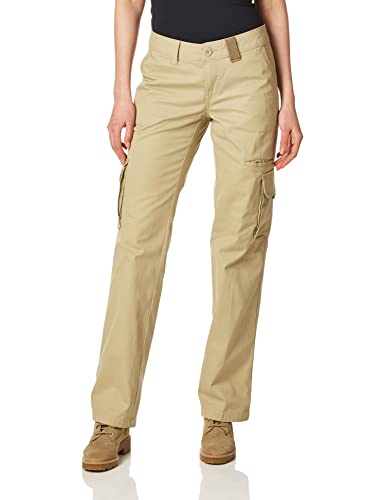 Dickies Women's Relaxed Fit Cargo Pants, Khaki, 6