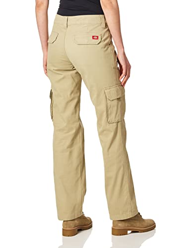 Dickies Women's Relaxed Fit Cargo Pants, Khaki, 6