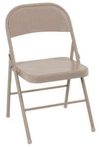 cosco all steel folding chair, 4 pack, antique linen