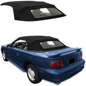 sierra auto tops replacement convertible soft top with heated glass window, fits ford mustang models 1994-2004, premium grade sailcloth vinyl, black