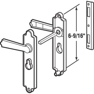 Prime-Line Diecast, Black Dimpled, Security Screen or Storm Door Lever Set K 5063, single pack