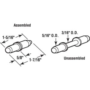 Prime-Line K 5132 1-7/16 in. White Nylon Bushings Storm Door Hinge Pin Kit, 6-pack