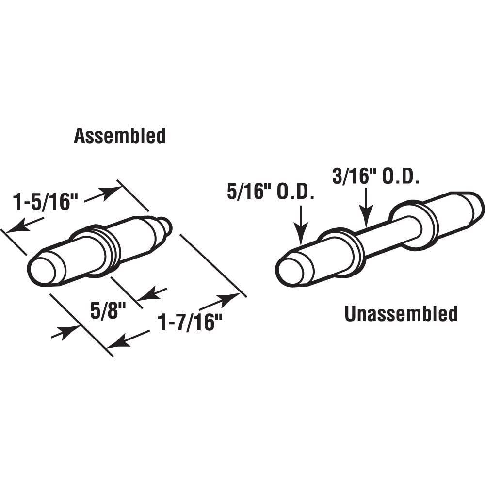 Prime-Line K 5132 1-7/16 in. White Nylon Bushings Storm Door Hinge Pin Kit, 6-pack