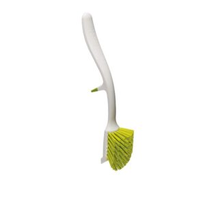 joseph joseph edge dish brush with integrated sink rest, green