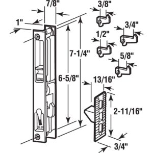 Prime-Line C 1148 Chrome Diecast Sliding Door Handle Set with Wood Pull, fits Acorn Doors (Single Pack)