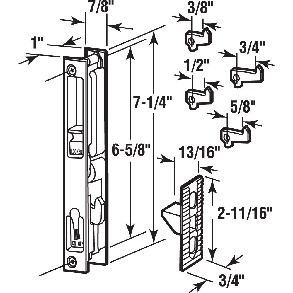 Prime-Line C 1148 Chrome Diecast Sliding Door Handle Set with Wood Pull, fits Acorn Doors (Single Pack)