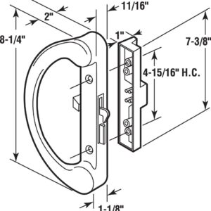 Prime-Line C 1253 Sliding Door Handle, single pack, White