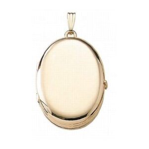 picturesongold.com solid 14k yellow gold oval four photo locket 1 inch x 1-1/4 inch solid 14k yellow gold