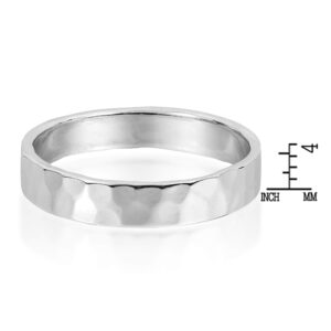 AeraVida Handcrafted Hammer Marks Textured Band Sterling Silver Ring (7)