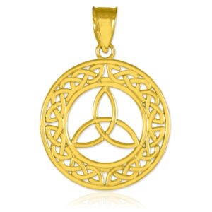 round 14k gold trinity pendant