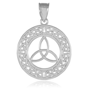 round sterling silver trinity charm pendant