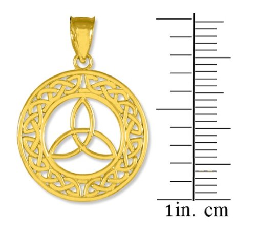 Round 14k Gold Trinity Pendant