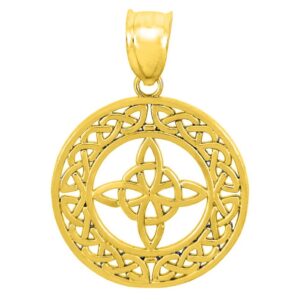 14k Gold Round Trinity Pendant