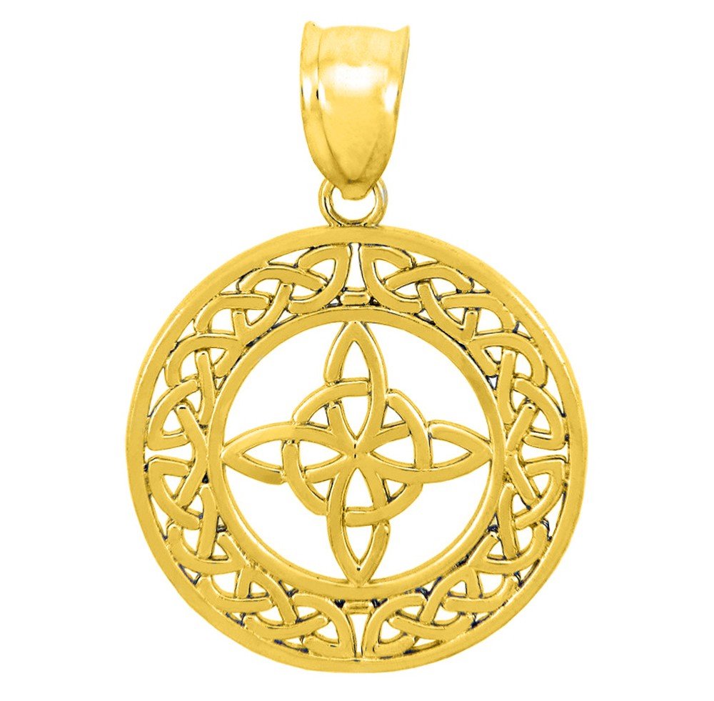 14k Gold Round Trinity Pendant