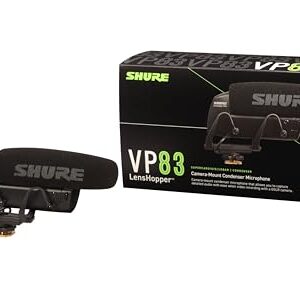 Shure VP83 LensHopper Camera-Mounted Condenser Shotgun Microphone for use with DSLR Cameras and HD Camcorders - Capture Detailed, High Definition Audio with Full Low-end Response